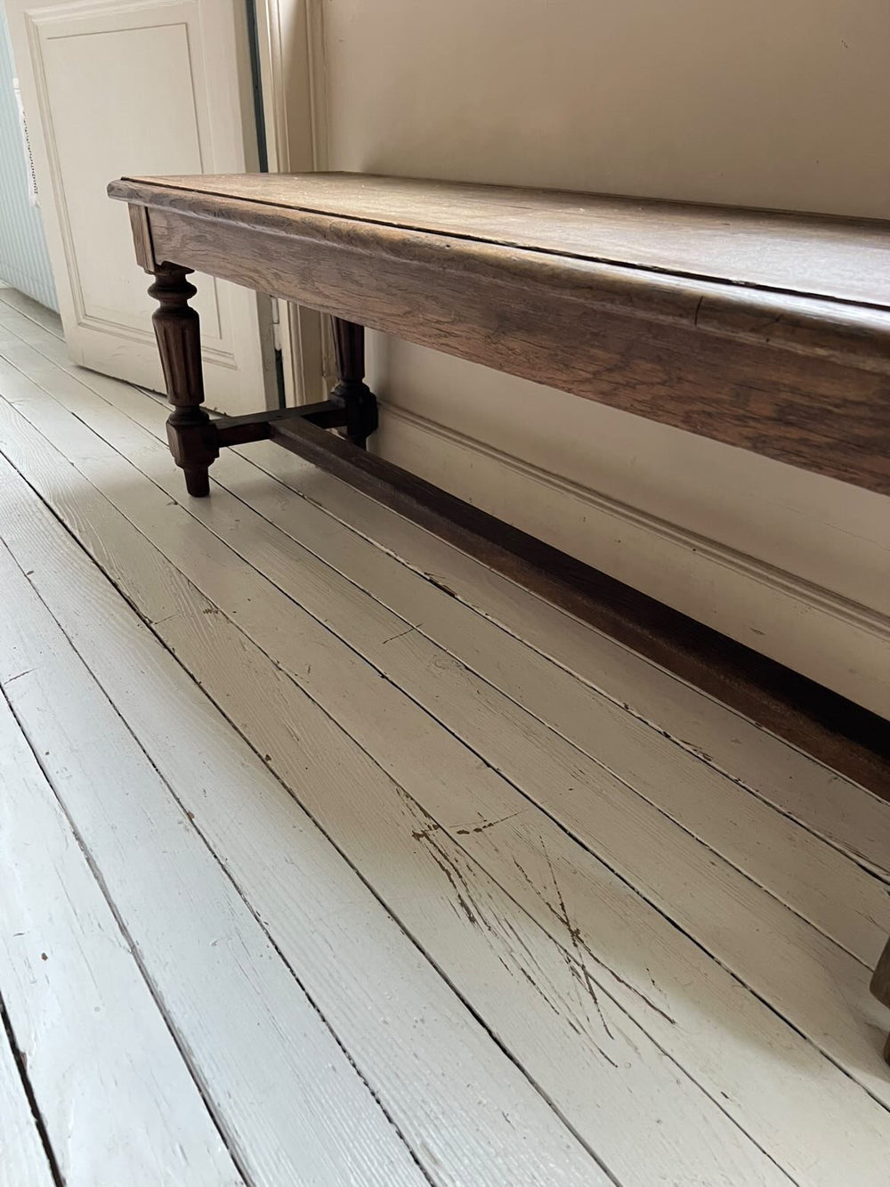 1900s French Oak Bench From French Library